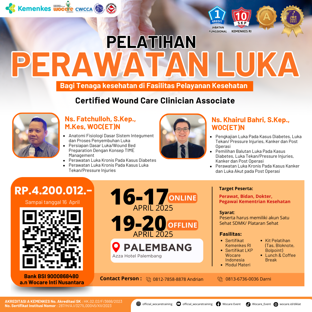 PELATIHAN PERAWATAN LUKA MODERN (CWCCA) PALEMBANG APRIL 2025