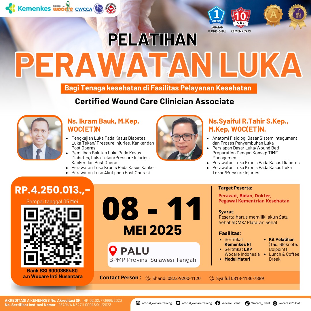 PELATIHAN PERAWATAN LUKA MODERN (CWCCA) PALU MEI 2025