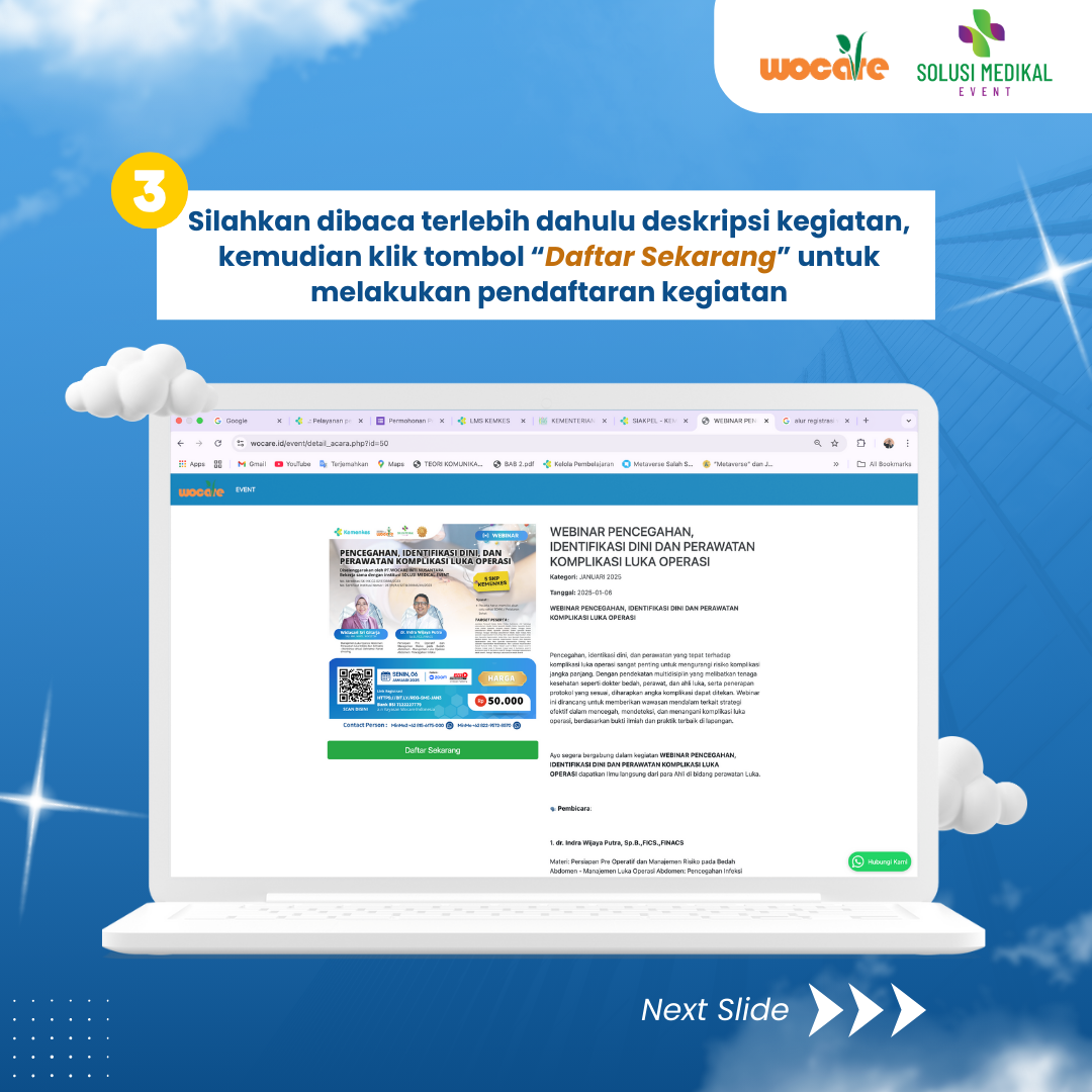 Wocare | ALUR REGISTRASI WEBINAR SOLUSI MEDIKAL EVENT