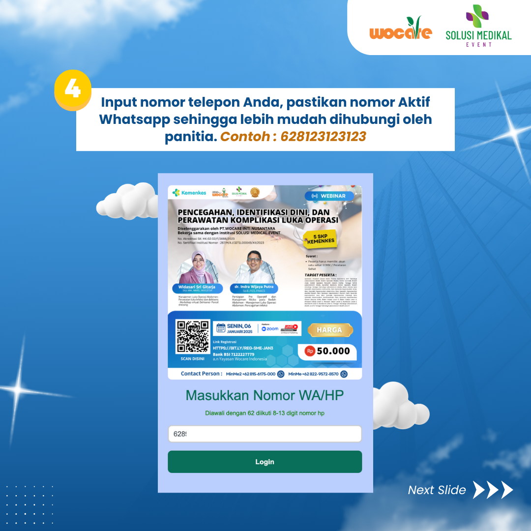 Wocare | ALUR REGISTRASI WEBINAR SOLUSI MEDIKAL EVENT